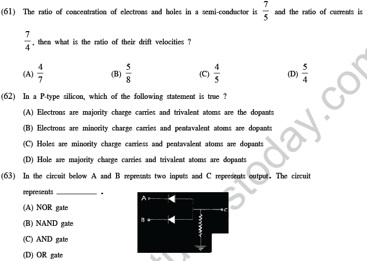 NEET UG Physics Semiconductor Electronics MCQs, Multiple Choice Questions